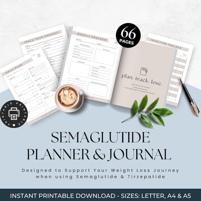 Semaglutide Weight Loss Tracker, Tirzepatide Weight Loss Journal, Goal ...