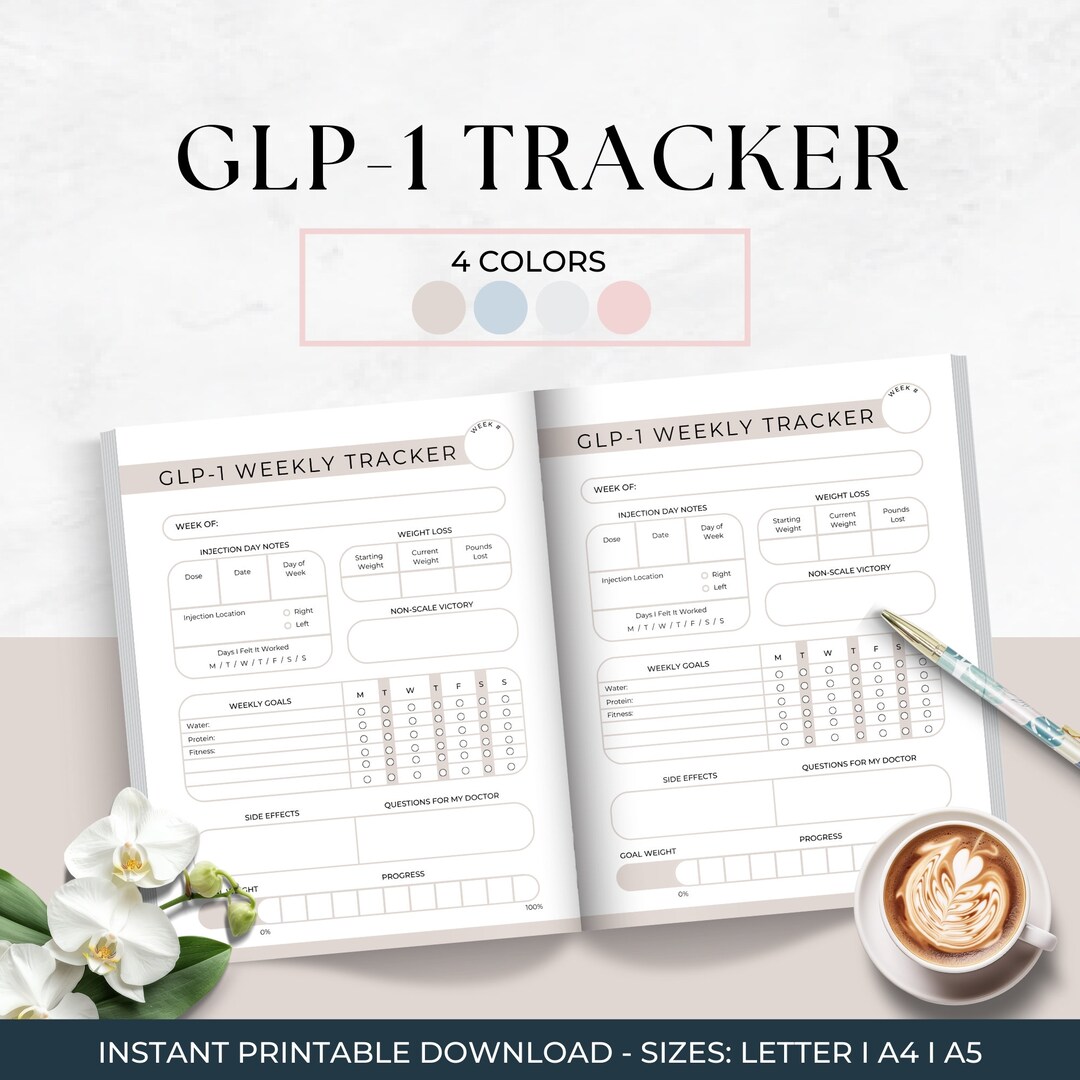 Tirzepatide Weekly Journal, GLP1 Weight Loss Tracker, Semaglutide ...