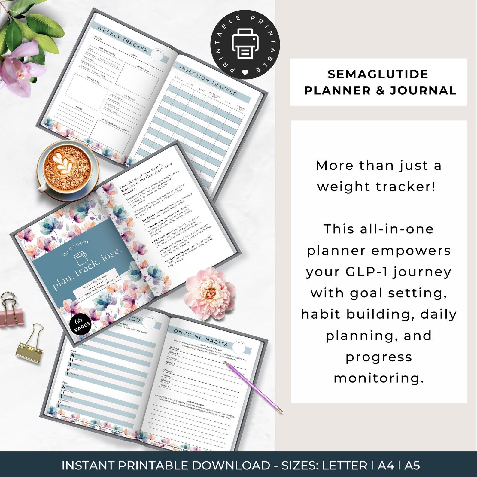 GLP1 Tracker, Semaglutide Weight Loss Tracker, Tirzepatide Journal ...