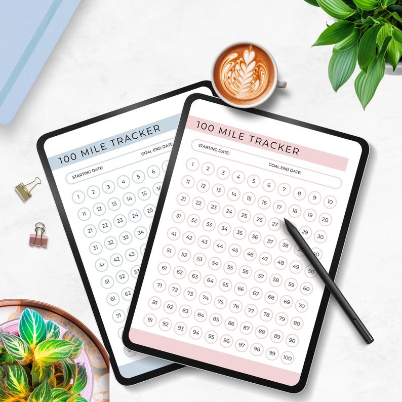 100 Mile Step Tracker Printable, Daily Step Log, Fitness Tracker ...