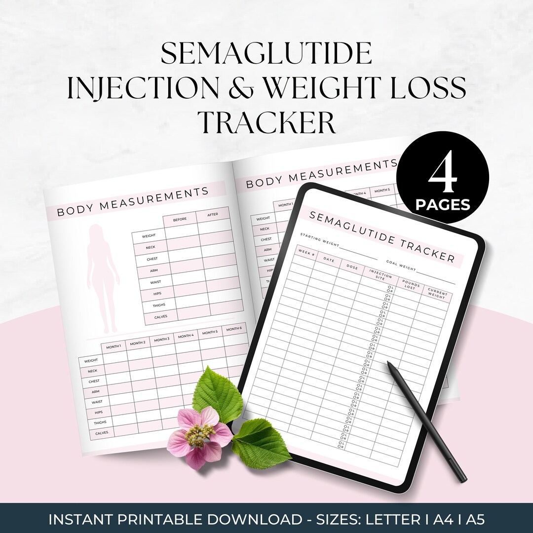 Semaglutide Injection Tracker, Semaglutide Weight Loss Tracker, Simple ...