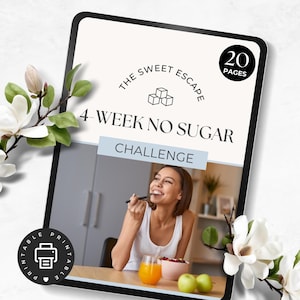 30 Day No Sugar Challenge, Sugar Detox Tracker, No Sweets Diet Health ...