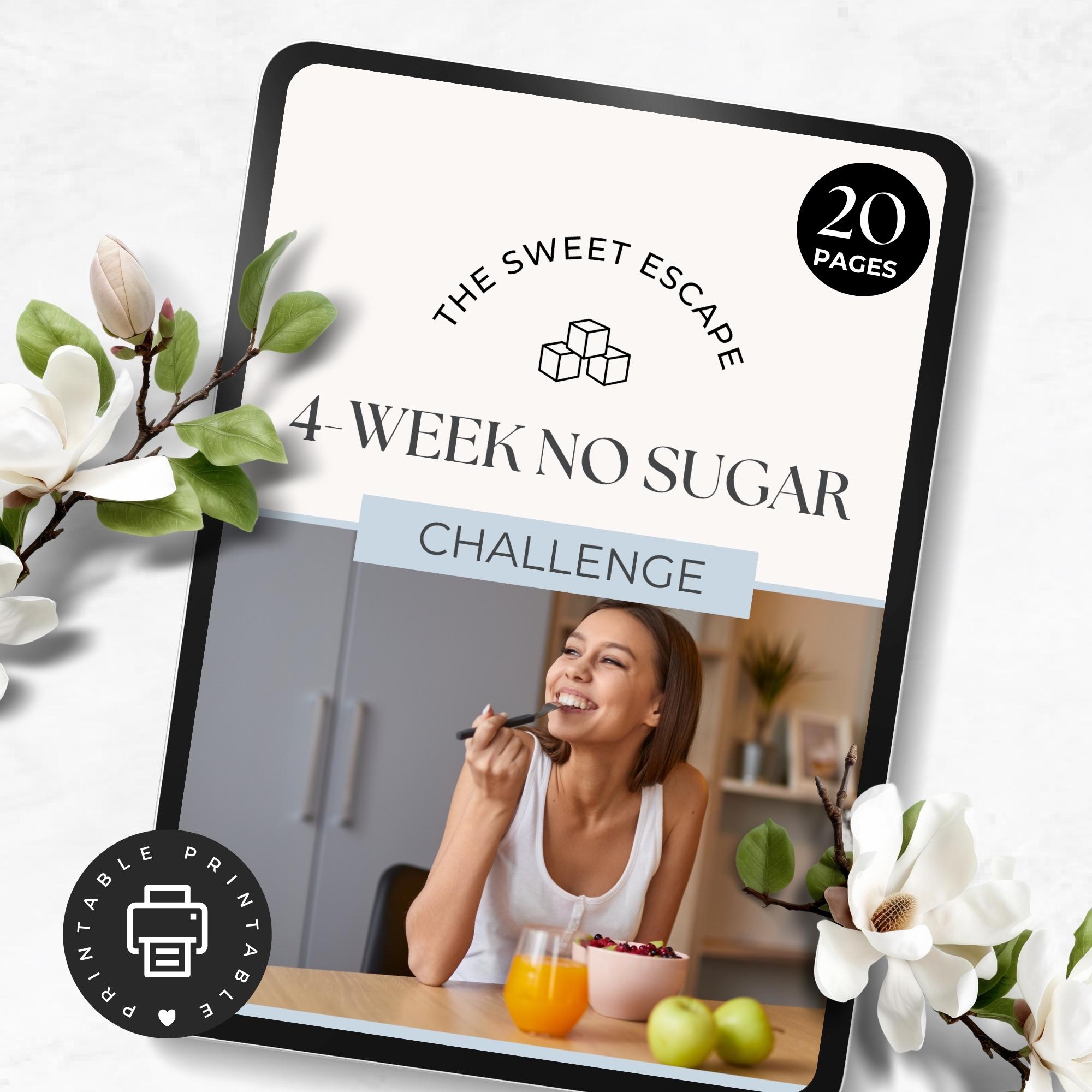 30 Day No Sugar Challenge, Sugar Detox Tracker, No Sweets Diet Health ...