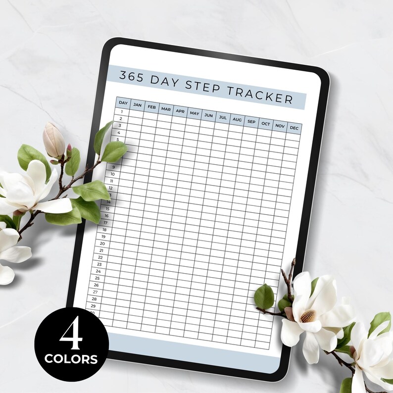365 Day Step Tracker Printable, Daily Step Log, Fitness Tracker, Health ...