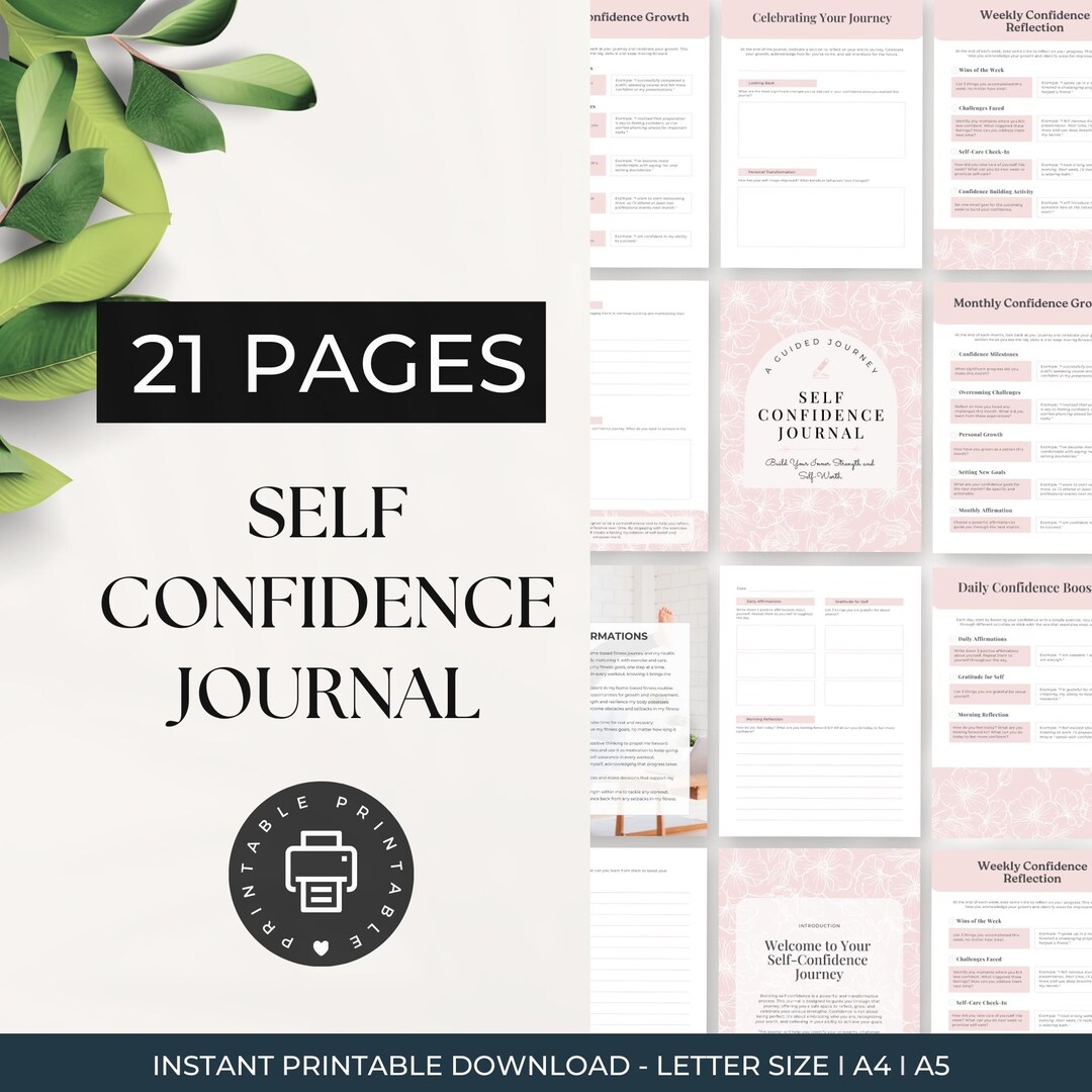 Self-confidence Workbook, Self-esteem Building, Personal Growth Guide ...