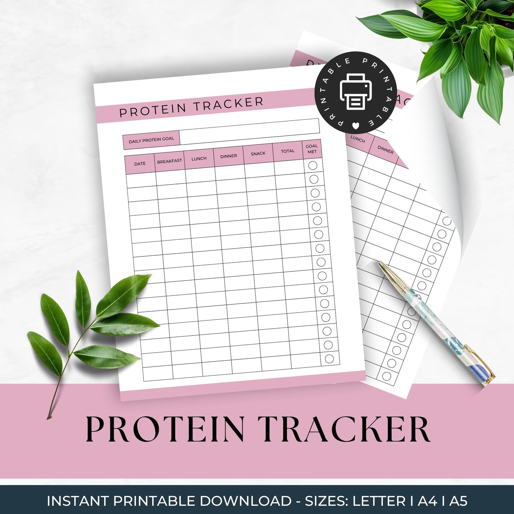 Protein Tracker, Daily Protein Log, GLP1 Protein Goals, Healthy Meals ...