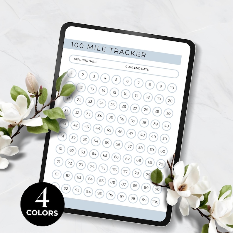 100 Mile Step Tracker Printable, Daily Step Log, Fitness Tracker ...