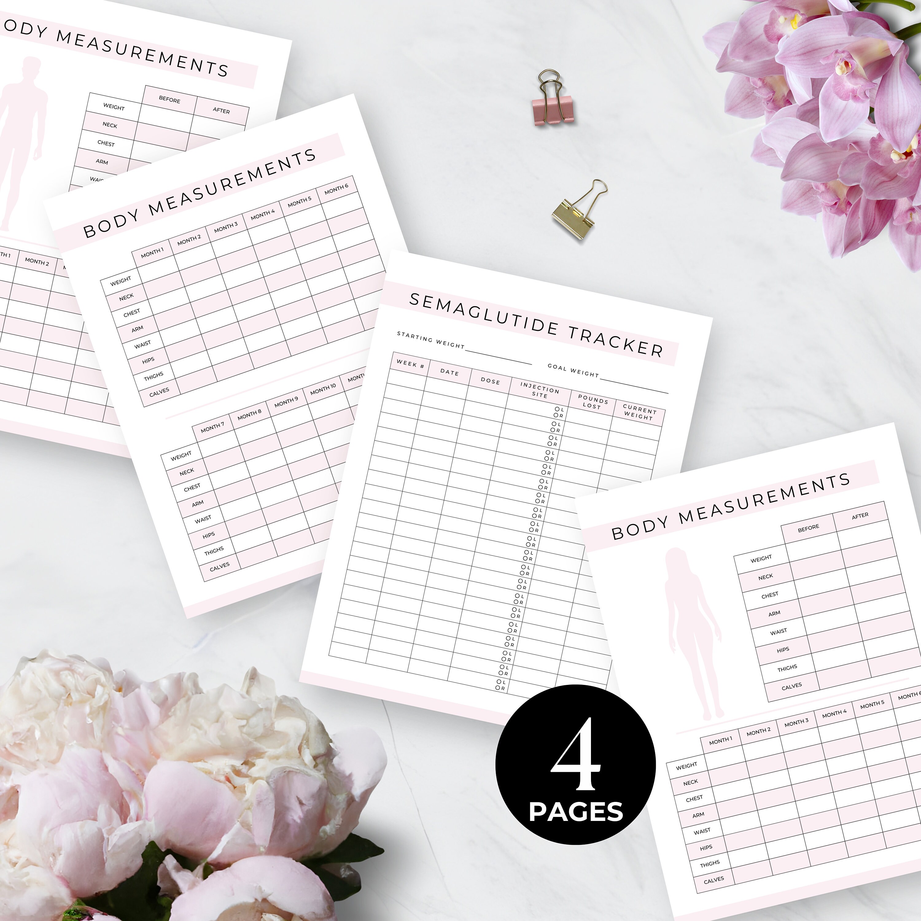 Semaglutide Injection Tracker, Semaglutide Weight Loss Tracker, Simple ...