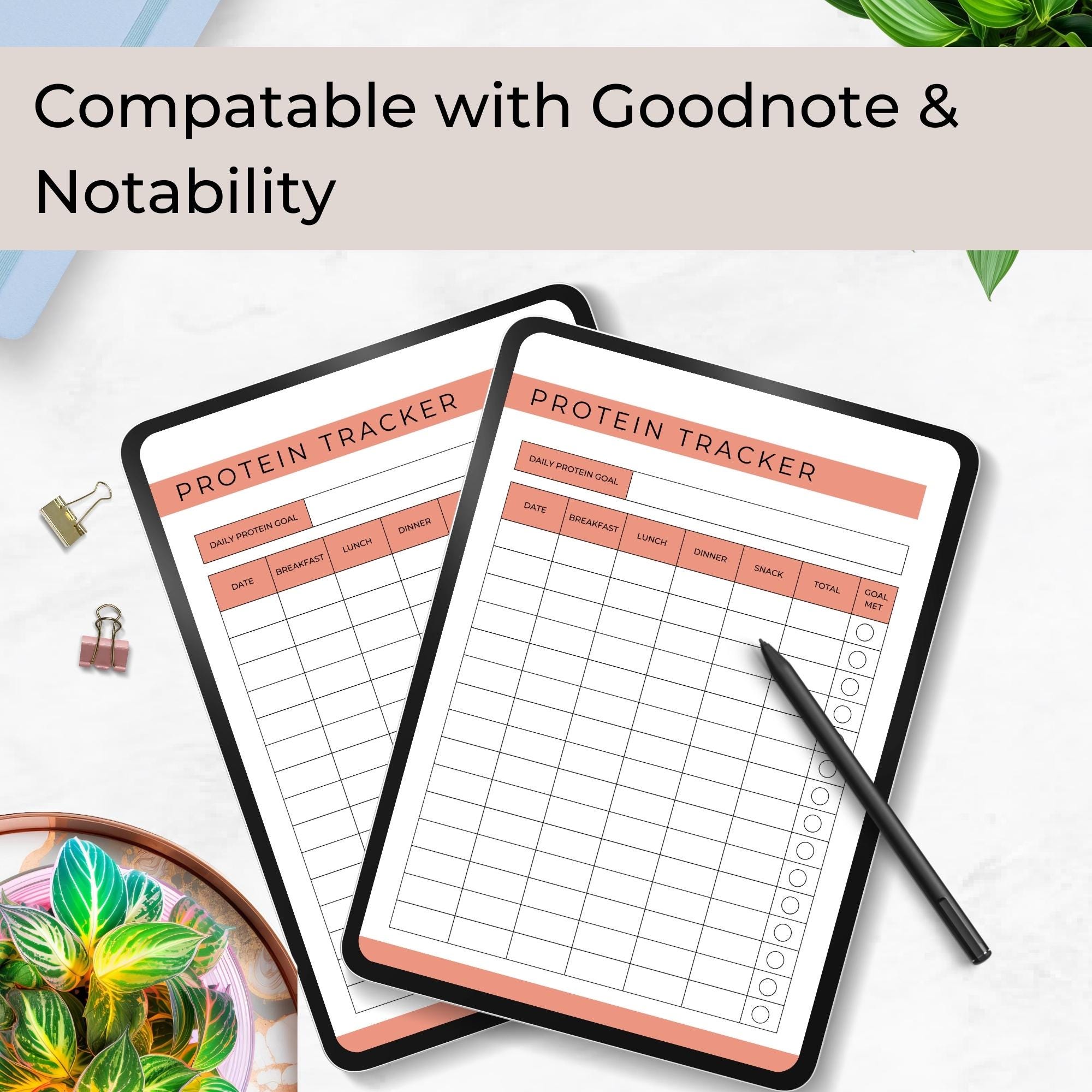 Protein Tracker, Daily Protein Log, GLP1 Protein Goals, Healthy Meals ...