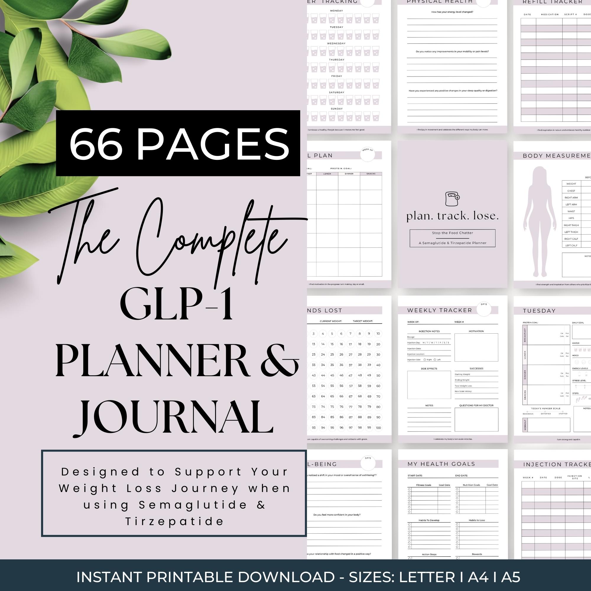 GLP1 Weight Loss Journal, Tirzepatide Weight Loss Plan, Goal Tracker ...