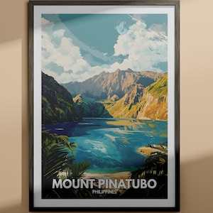 Pinatubo Print - Mount Pinatubo Poster / Philippines Mount Art ...