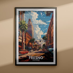 Fresno Print - Fresno Travel Poster / California Wall Art Print ...