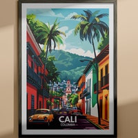 Santiago De Cali Poster: Colombia Travel Art Print - Etsy
