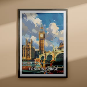 London Bridge Print - London Bridge Travel Poster / London Wall Art ...