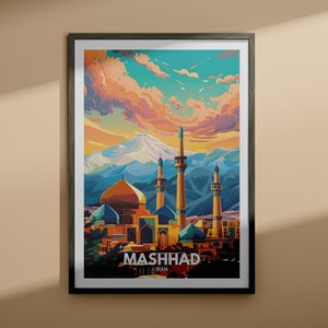 Mashhad Print - Mashhad Travel Poster / Iran Wall Art Print / Iran Home ...