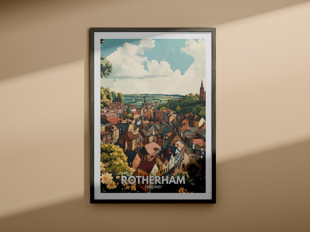Rotherham Print - Rotherham Travel Poster / England Wall Art Print ...