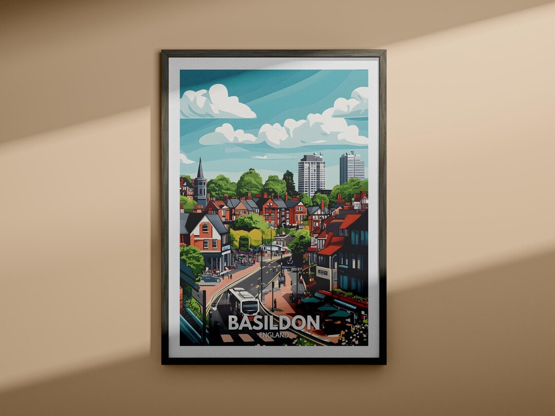 Basildon Print Basildon Travel Poster / England Wall Art Print ...