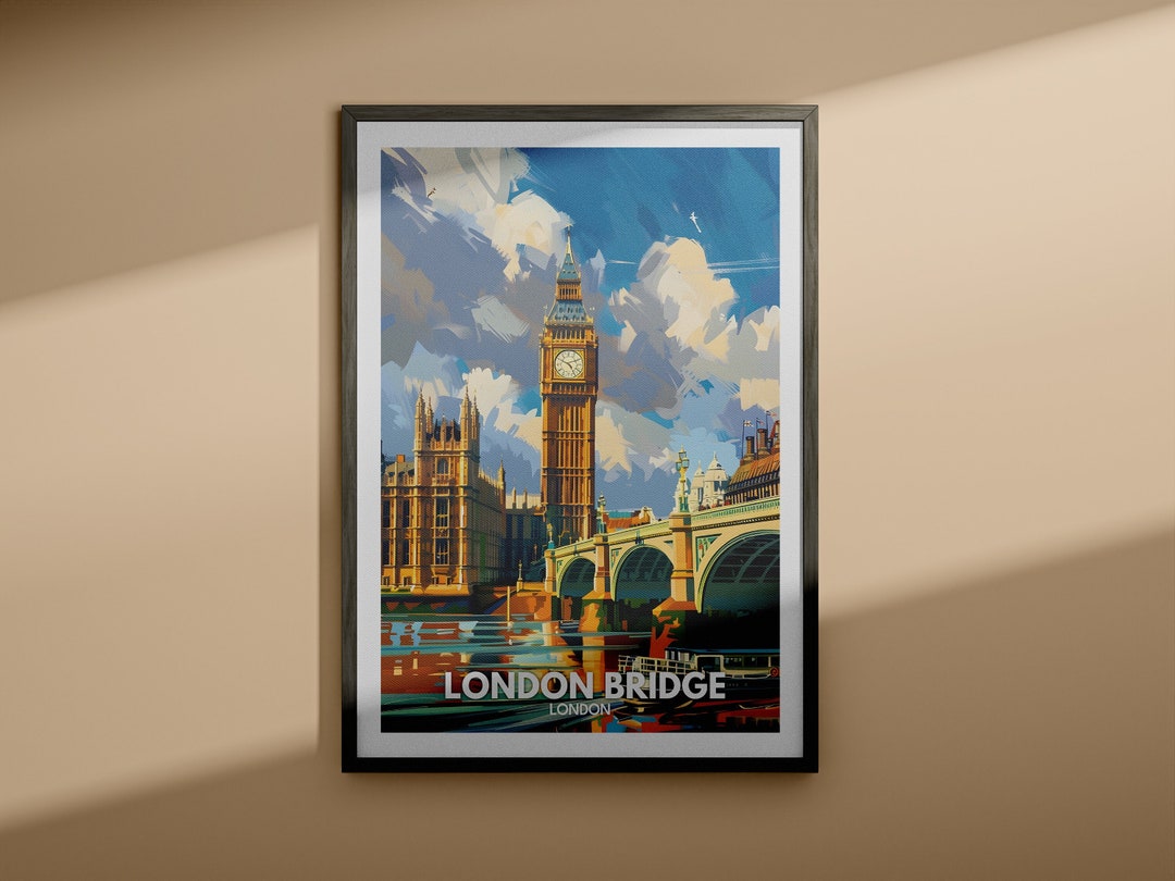 London Bridge Print - London Bridge Travel Poster / London Wall Art ...