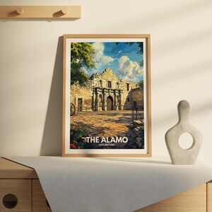 The Alamo Print - the Alamo Travel Poster / San Antonio Wall Art Print ...