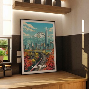 Santiago Print - Santiago Travel Poster / Chile Wall Art Print / Chile ...