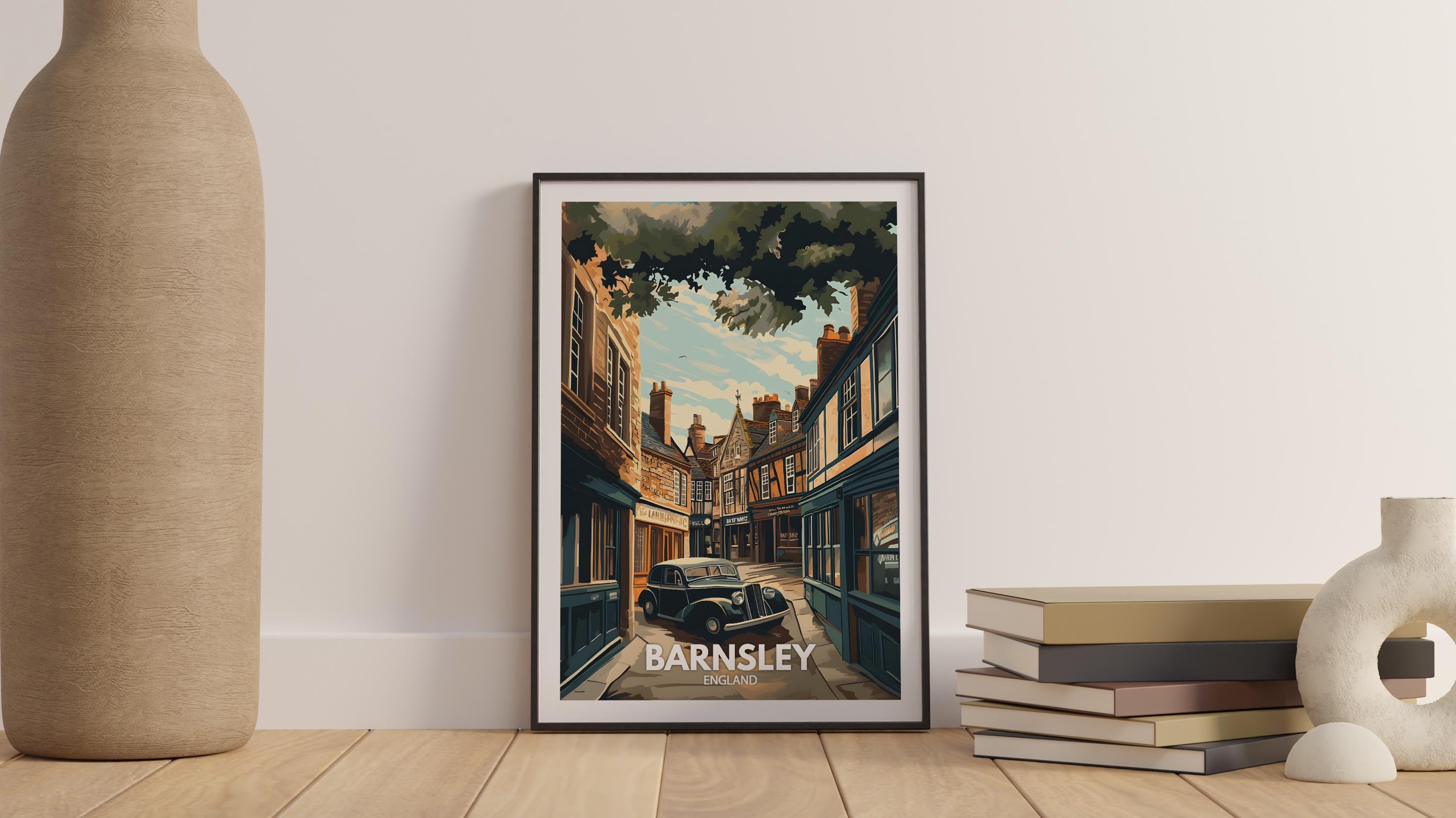 Barnsley Print - Barnsley Travel Poster / England Wall Art Print ...