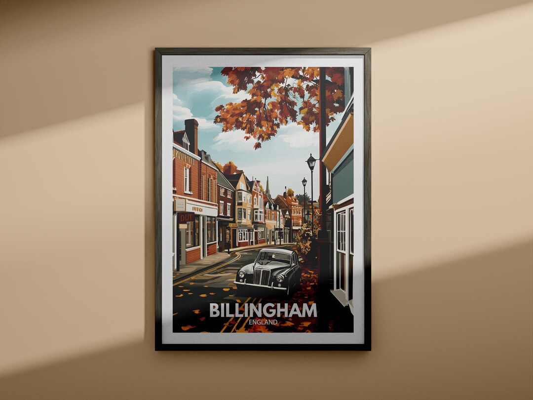 Billingham Print - Billingham Travel Poster / England Wall Art Print ...