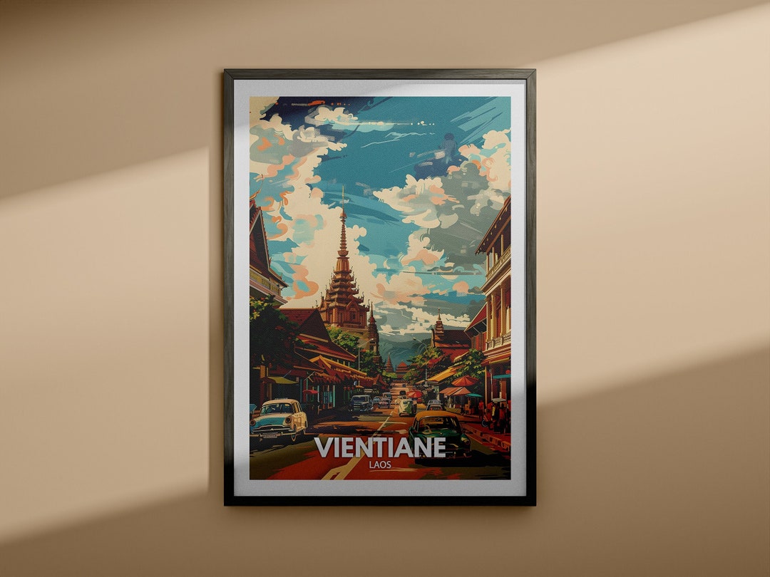 Vientiane Print - Vientiane Travel Poster / Laos Wall Art Print / Laos ...