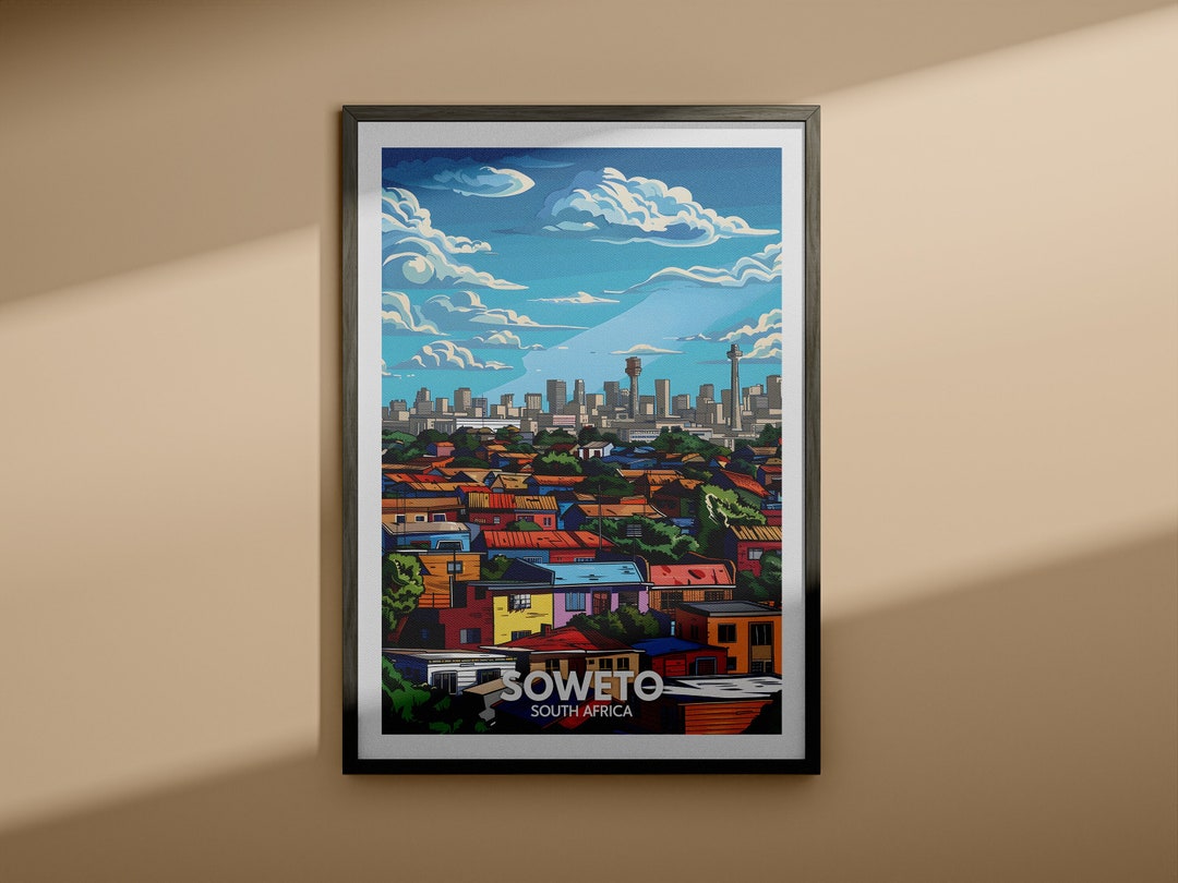 Soweto Print - Soweto Travel Poster / South Africa Wall Art Print ...