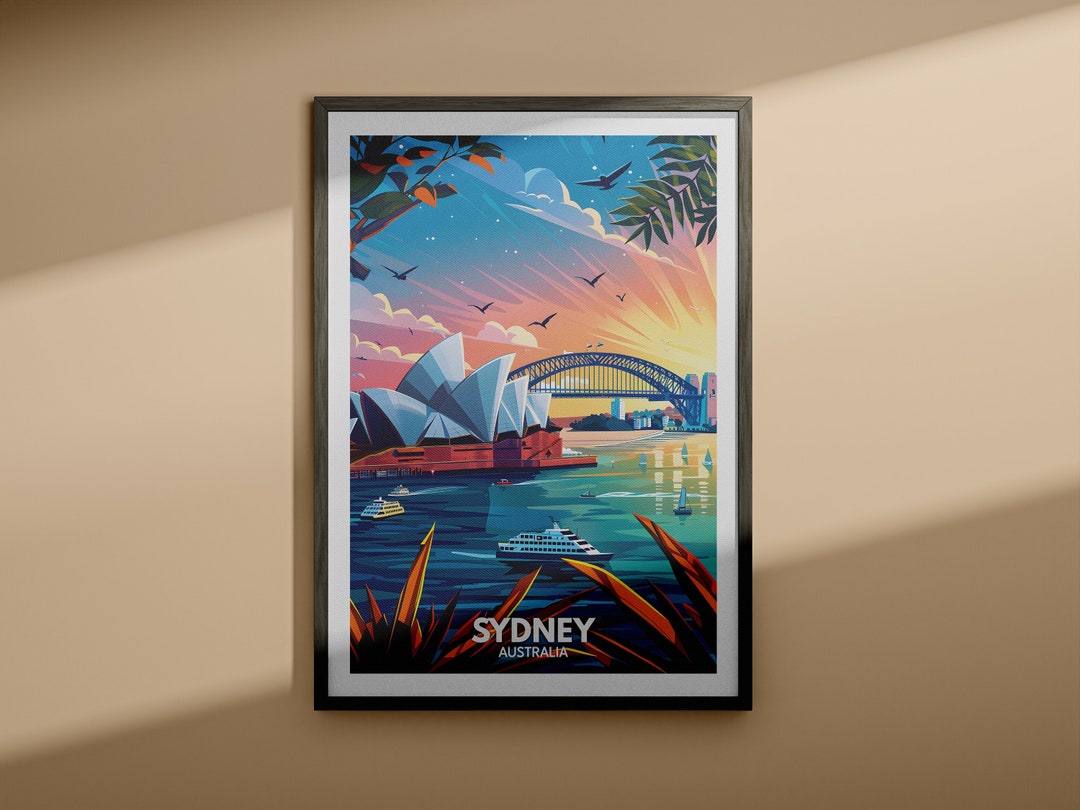 Sydney Print - Sydney Travel Poster / Australia Wall Art Print ...