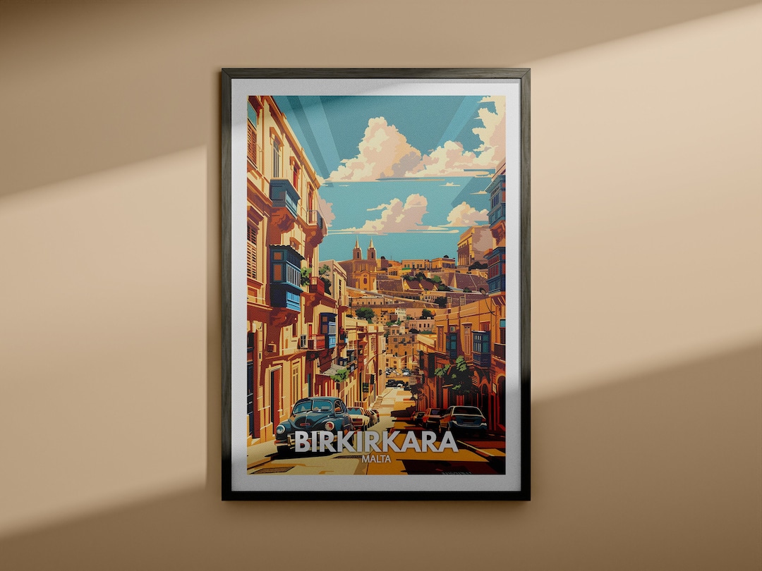 Birkirkara Art Print - Birkirkara Travel Poster / Malta Wall Art Print ...