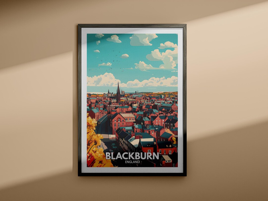 Blackburn Print - Blackburn Travel Poster / England Wall Art Print ...