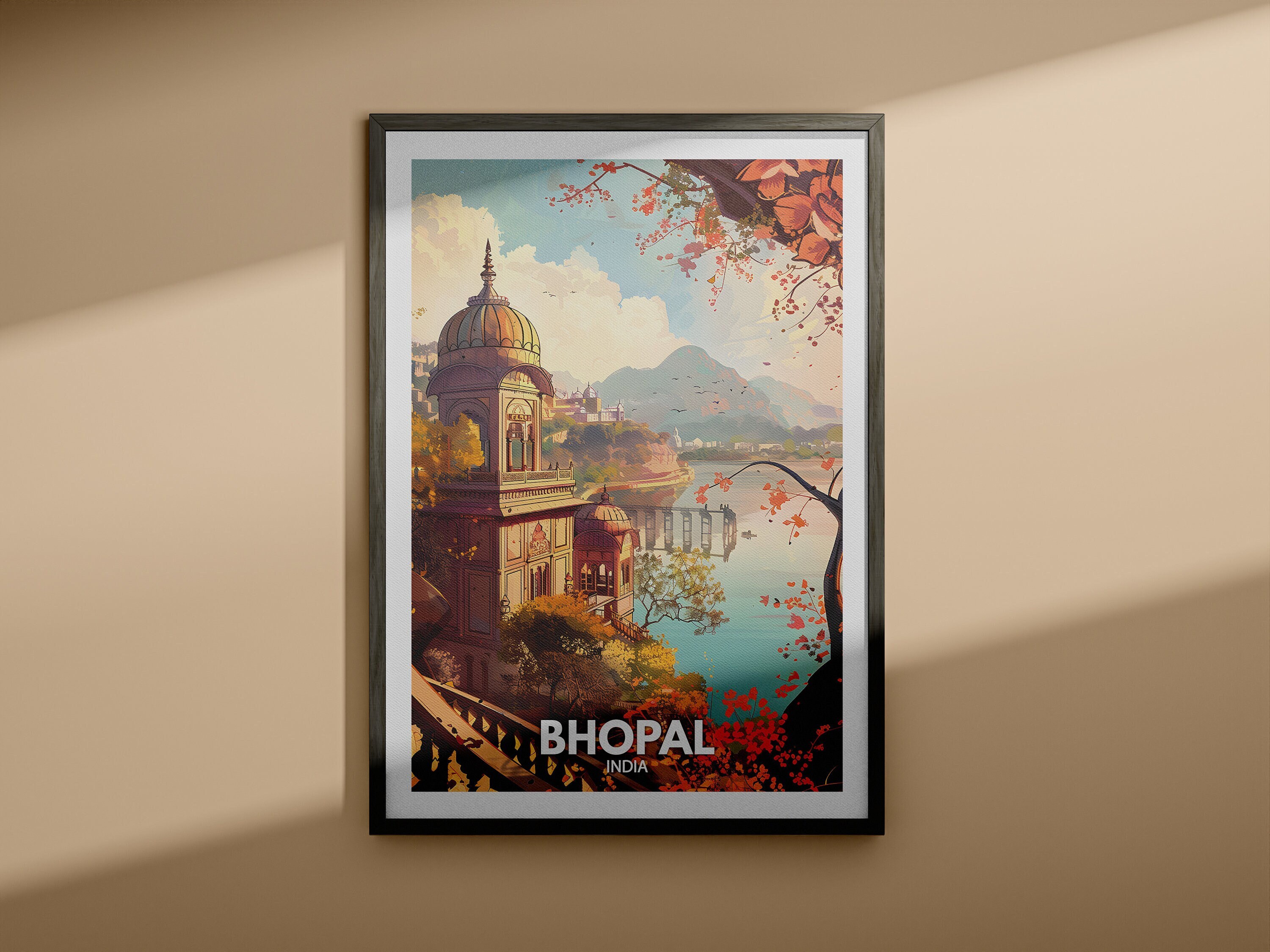 Bhopal Print Bhopal Travel Poster / India Wall Art Print / India Home ...