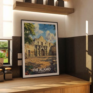 The Alamo Print - the Alamo Travel Poster / San Antonio Wall Art Print ...