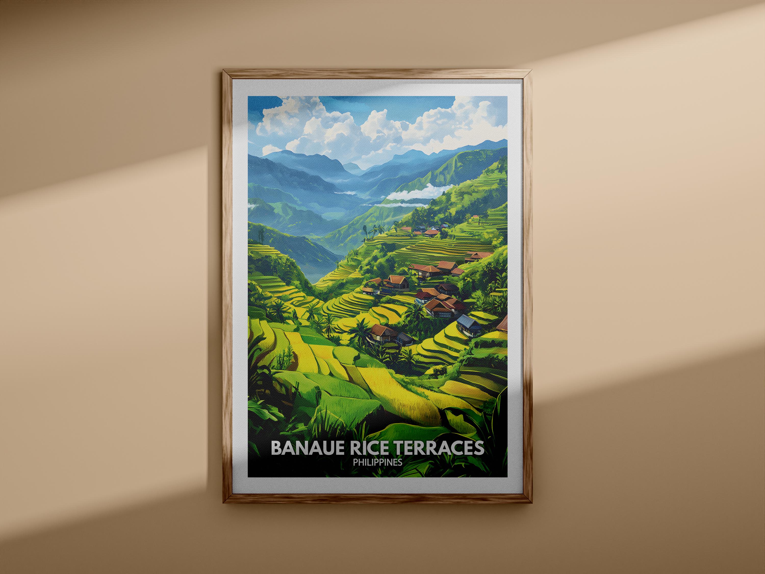 Banaue Rice Terraces Print - Banaue Rice Terraces Travel Poster ...
