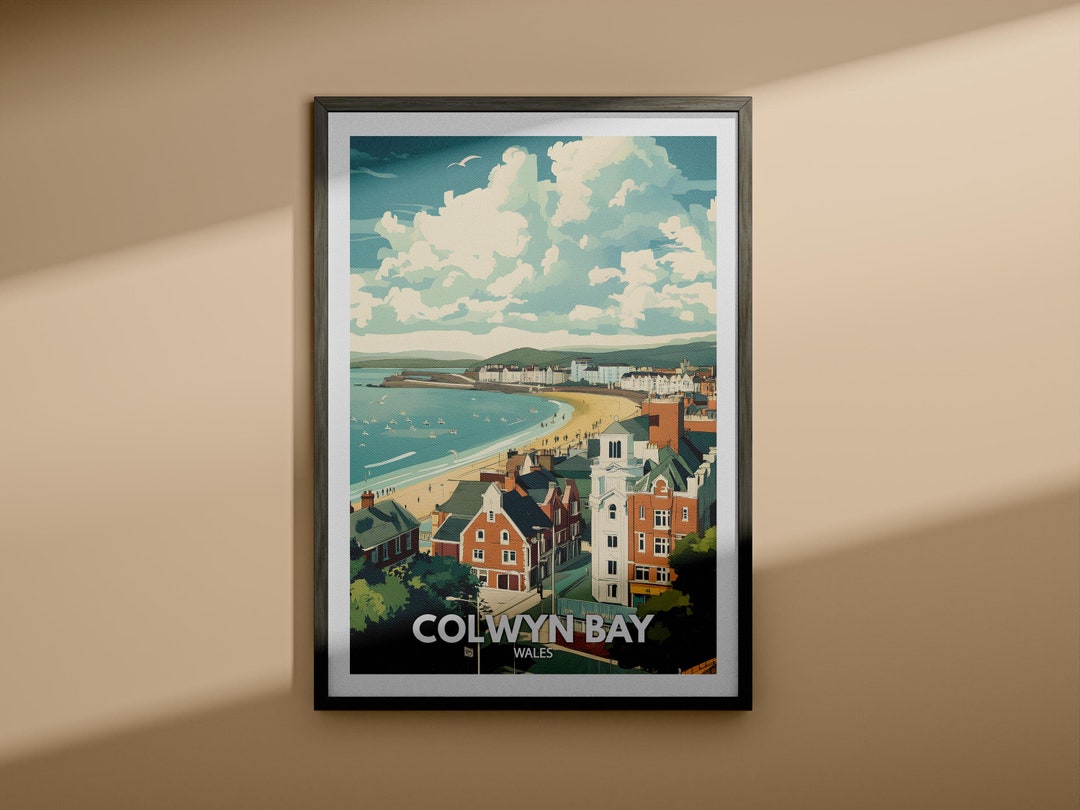 Colwyn Bay Print - Colwyn Bay Travel Poster / Wales Wall Art Print ...