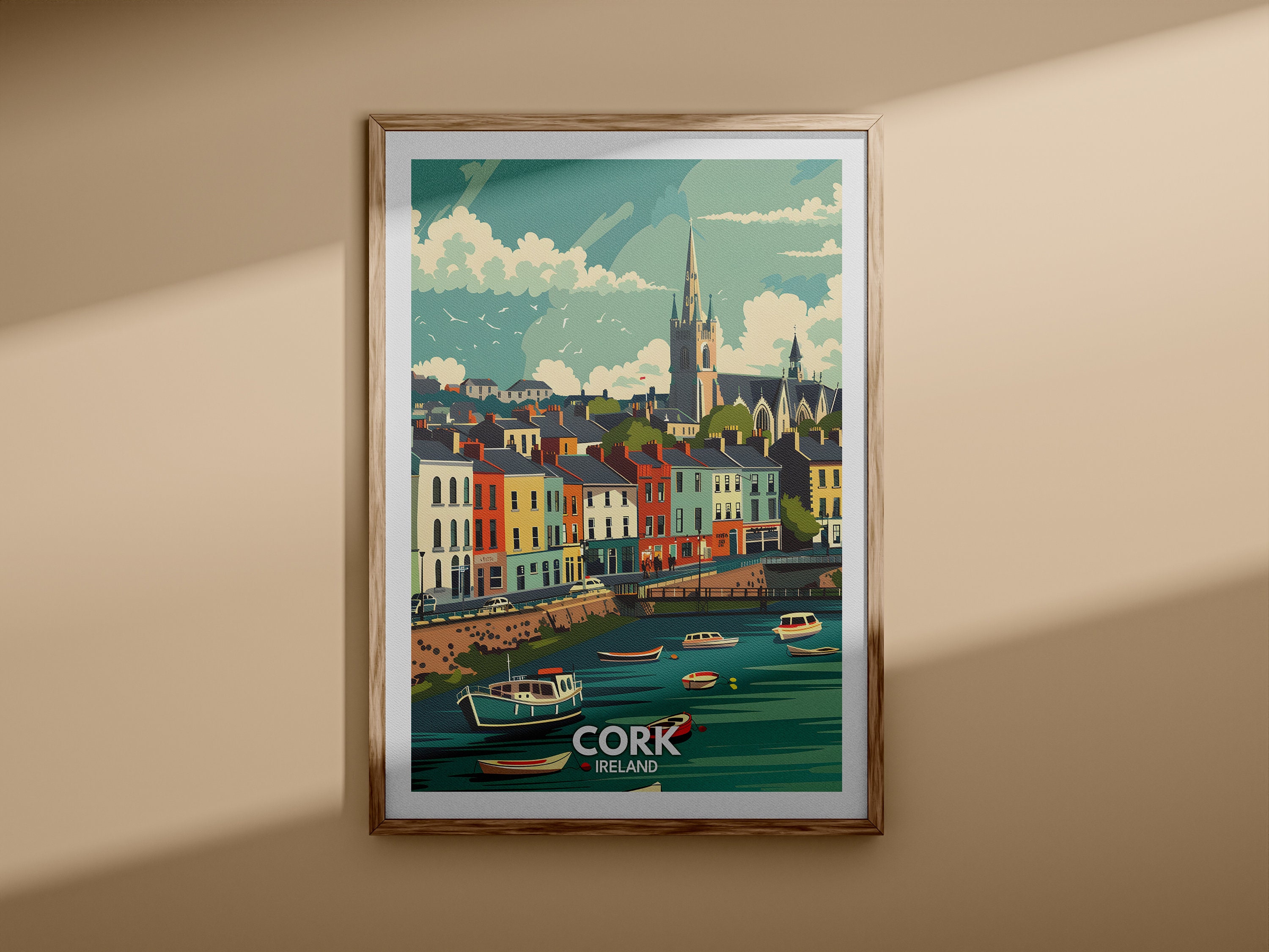 Cork Print - Cork Travel Poster / Ireland Wall Art Print / Ireland Home ...