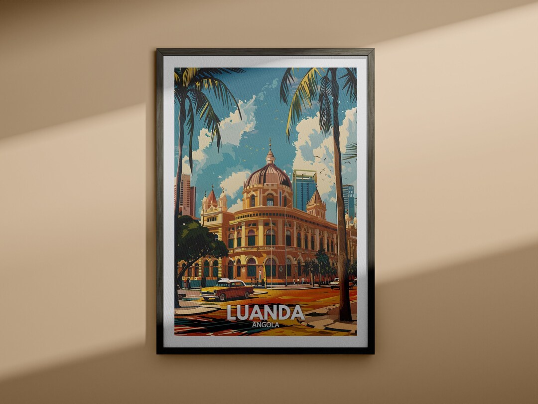 Luanda Print - Luanda Travel Poster / Angola Wall Art Print / Angola Home Decor / Travel Wall ...