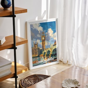 London Bridge Print - London Bridge Travel Poster / London Wall Art ...