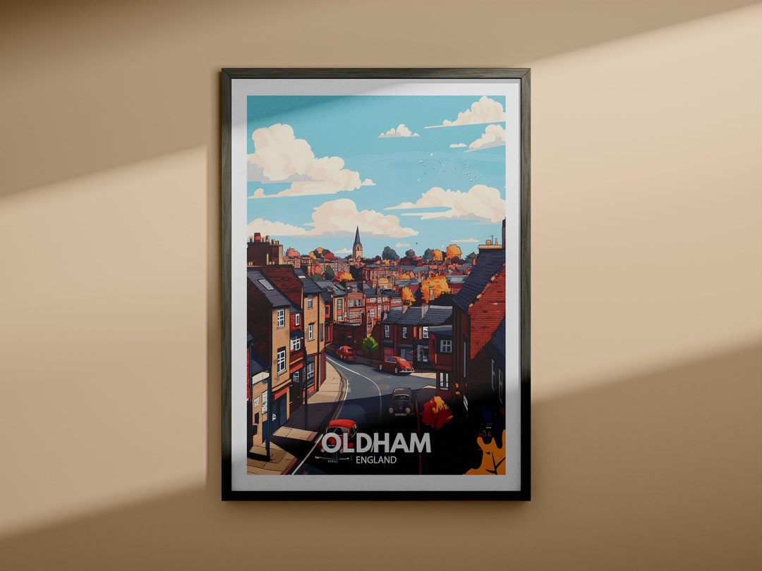 Oldham Print - Oldham Travel Poster / England Wall Art Print / England ...
