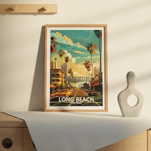 Long Beach Art Print - Long Beach Travel Poster / California Wall Art ...