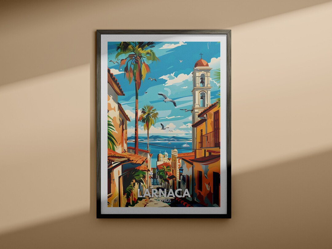 Larnaca Print - Larnaca Travel Poster / Cyprus Wall Art Print / Cyprus ...