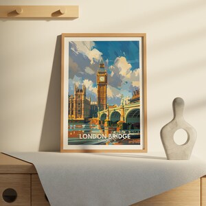 London Bridge Print - London Bridge Travel Poster / London Wall Art ...