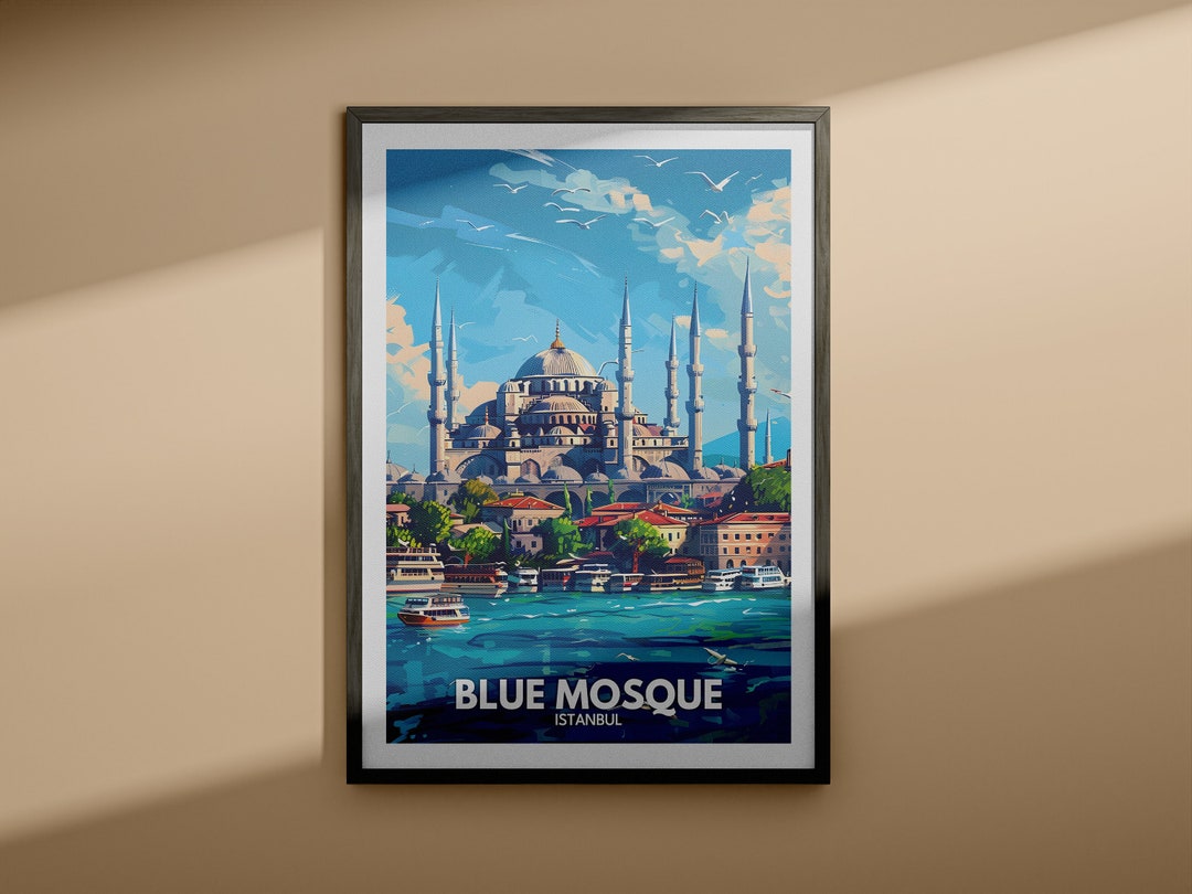 Blue Mosque Print - Blue Mosque Poster / Istanbul Wall Art Print ...