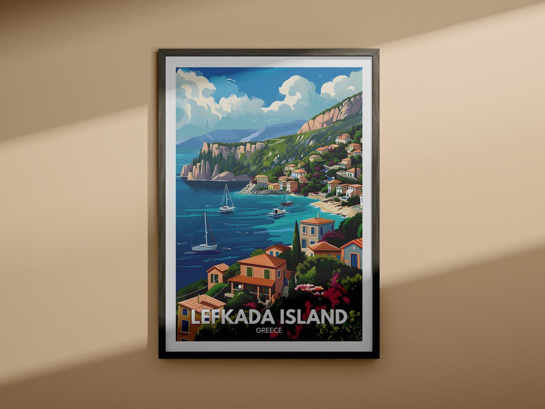 Lefkada Print - Lefkada Island Poster / Greece Wall Art Print / Greek ...