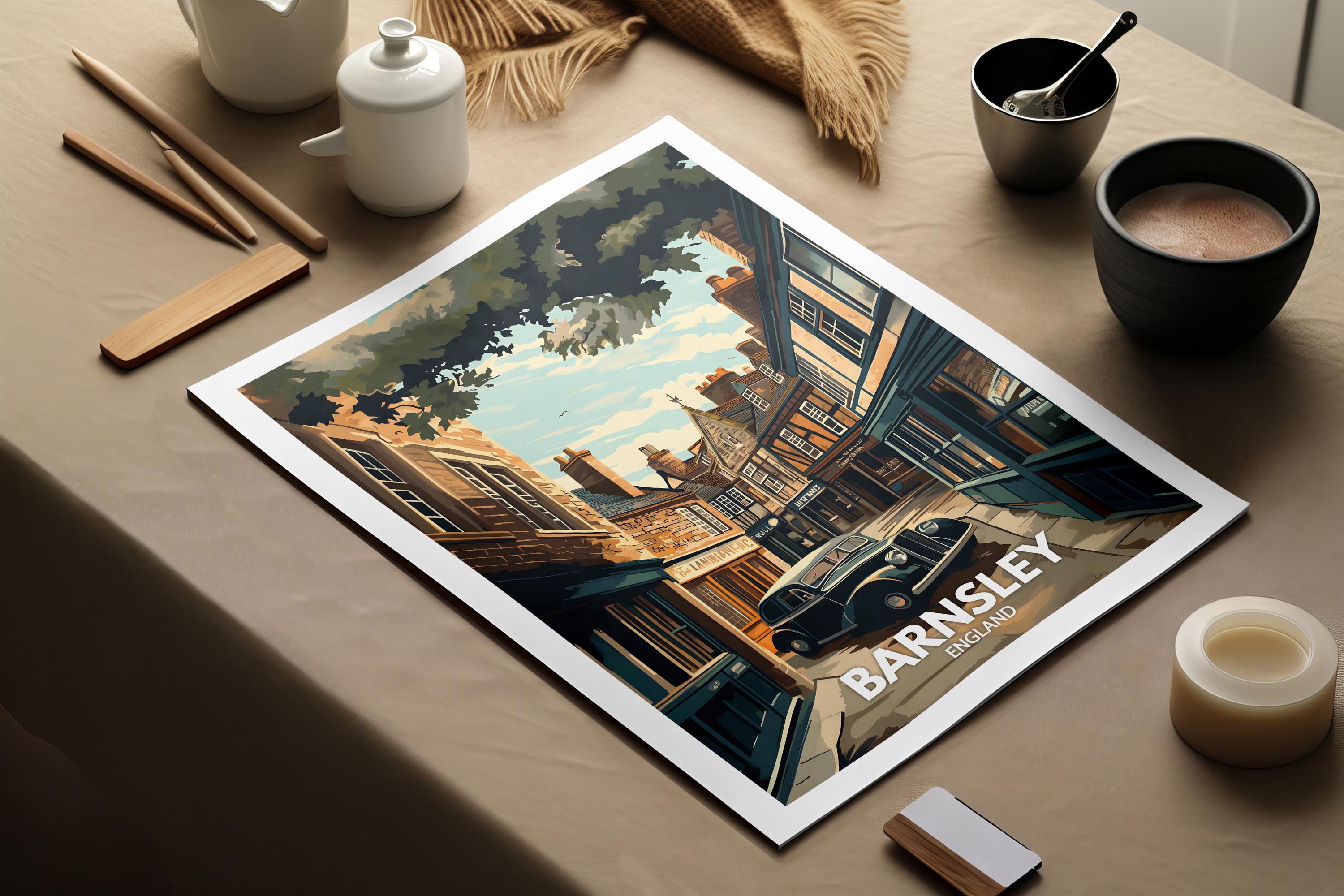 Barnsley Print - Barnsley Travel Poster / England Wall Art Print ...