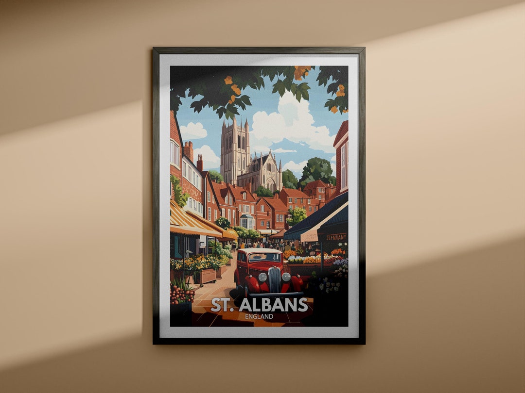 St. Albans Print - St. Albans Travel Poster / England Wall Art Print ...