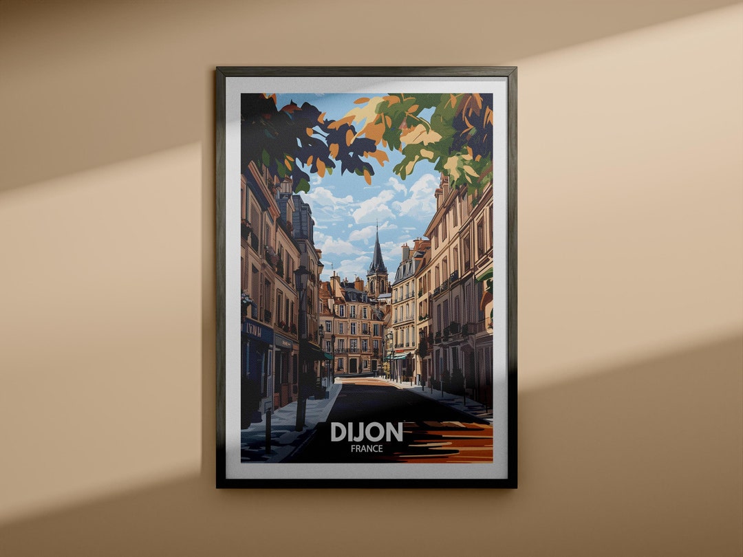 Dijon Print - Dijon Travel Poster / France Wall Art Print / France Home ...