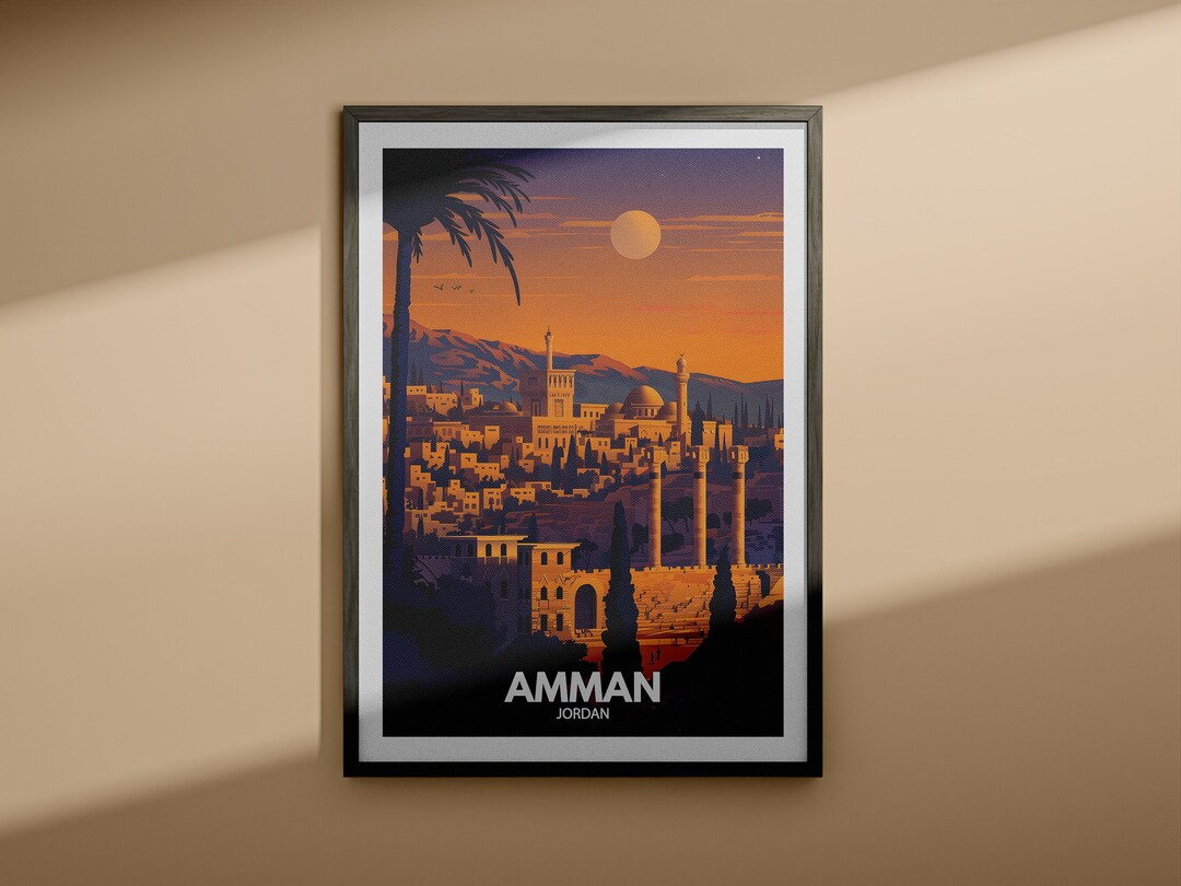 Amman Art Print - Amman Travel Poster / Jordan Wall Art Print / Jordan ...