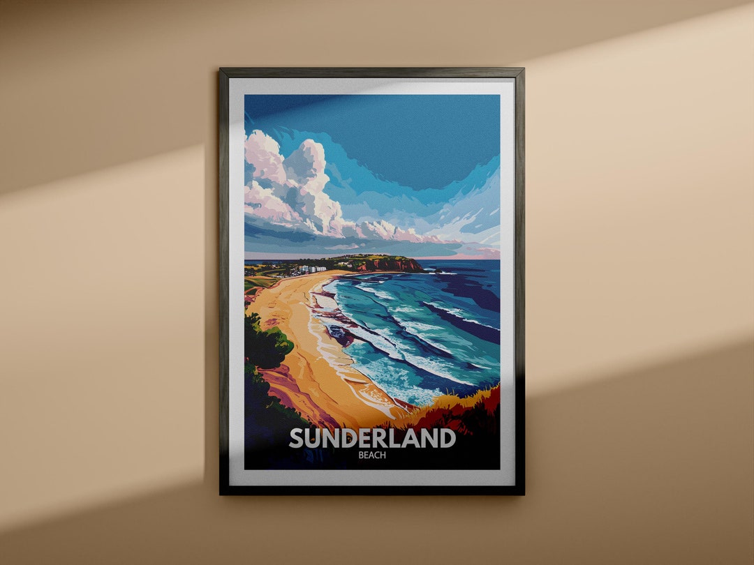 Sunderland Print - Sunderland Poster / England Beach Art / England ...
