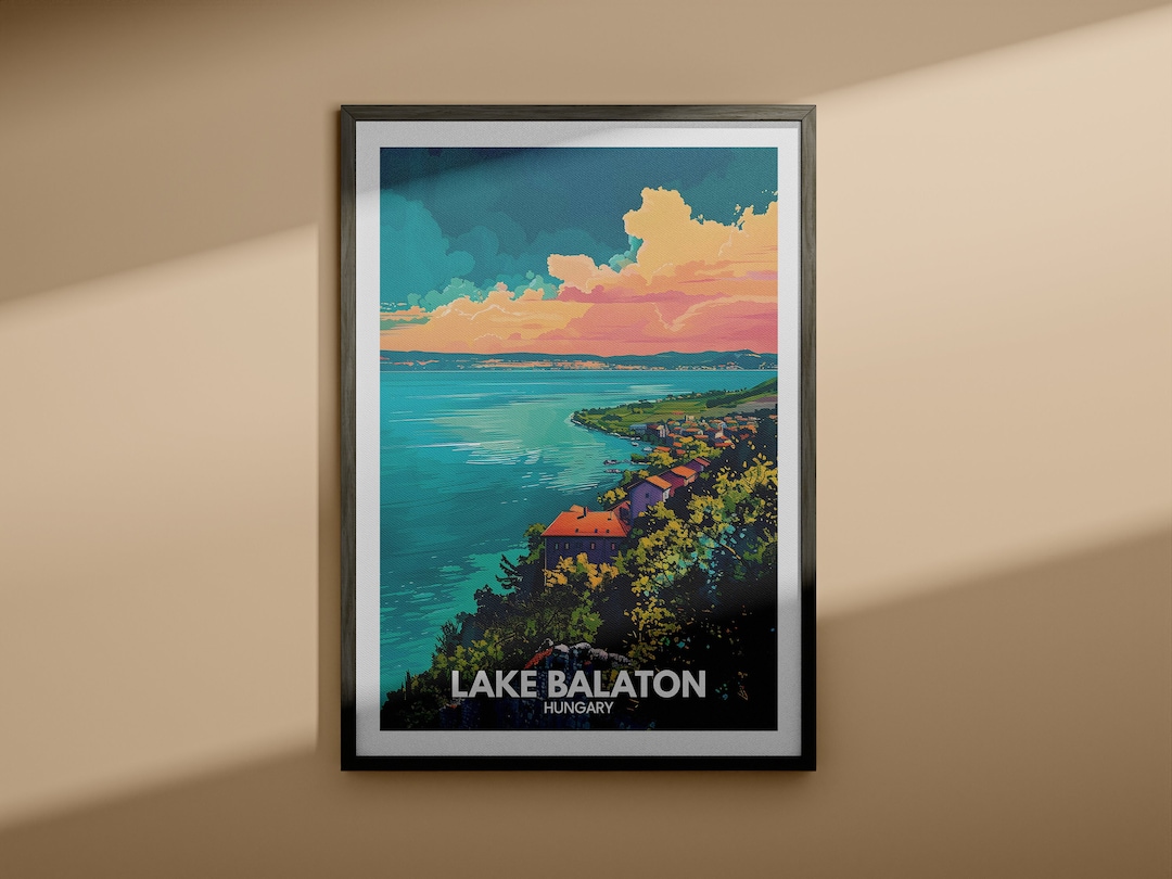 Balaton Print - Lake Balaton Poster / Hungary Lake Art / Hungary Travel ...